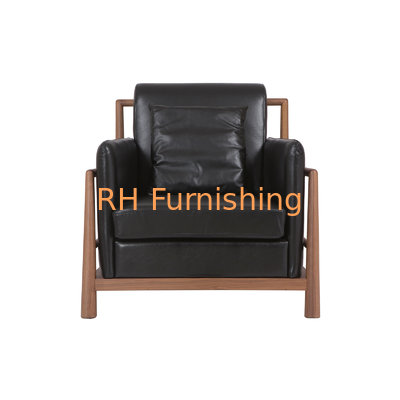 Modern Chinese furniture design of Walnut wood frame in Simple with leather upholstered for Cutural hotel room supplier