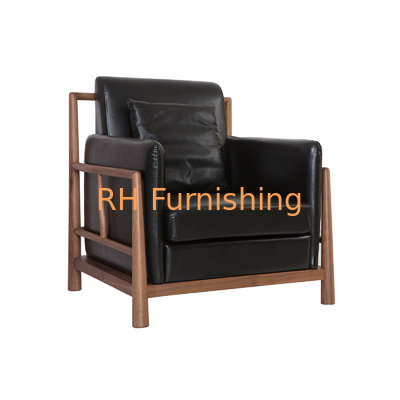 Modern Chinese furniture design of Walnut wood frame in Simple with leather upholstered for Cutural hotel room supplier