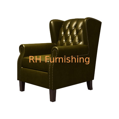 America modern style Single sofa used Cow leather covered high density sponge for Lobby seating furniture supplier