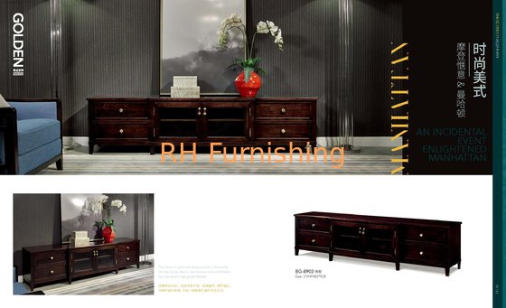 Light luxury furniture of living room Solid wood TV stand Wall cabinet unit set with Coffee table supplier