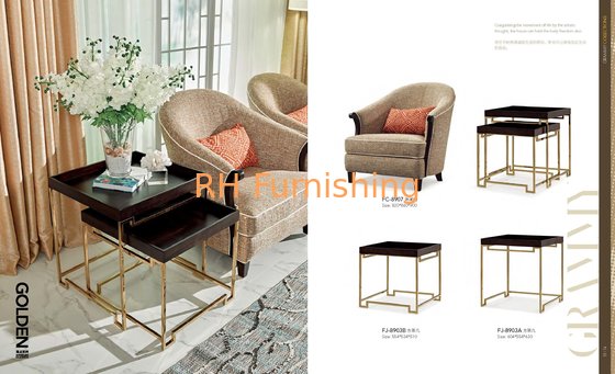 Living room furniture Smart design Coffee table by Stainless steel legs with Oak wood table supplier