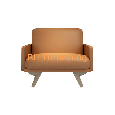 Modern wood sofa furniture for Lobby leisure used leather upholstery used Ash wood legs supplier
