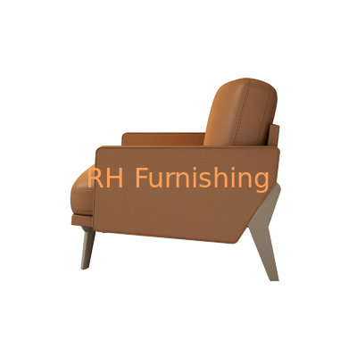 Modern wood sofa furniture for Lobby leisure used leather upholstery used Ash wood legs supplier