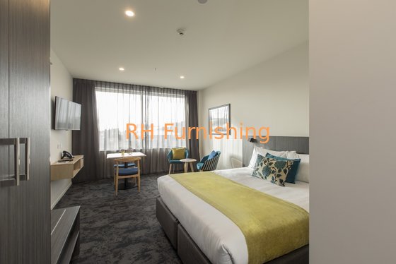 Commerical hotel rooms of Laminate furniture for table and cabinets with Upholstered sofa chairs supplier