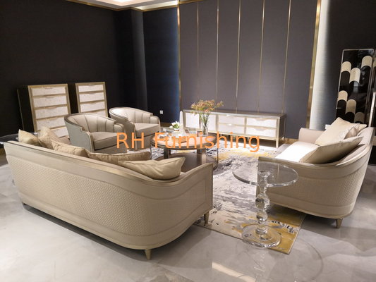 Luxury sofa set American style in modern luxury living room 1+2+3 sofa for Villa house upholstered seating furniture set supplier
