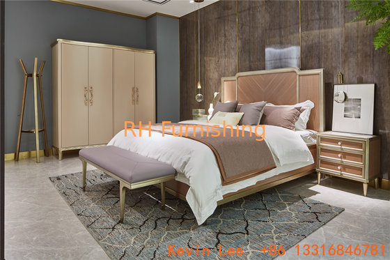 Villa house interior design furniture by High end Luxury nice wood bedroom furniture set with New classic wardrobe supplier