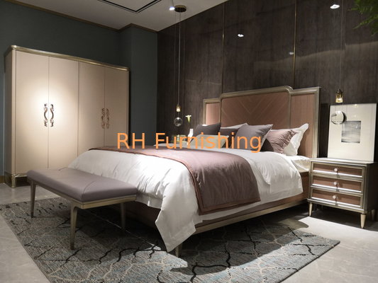 Villa house interior design furniture by High end Luxury nice wood bedroom furniture set with New classic wardrobe supplier