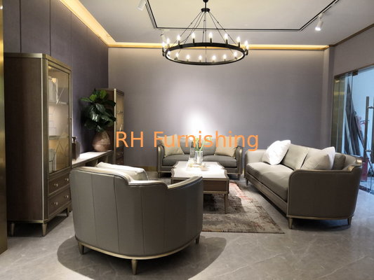 Luxury fabric sofa set by high density sponge with fabric upholstered for Villa house living room furniture and TV table supplier