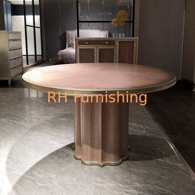 Villa house furniture by Nice wood dining table 6 people Leather chairs in Light luxury design interior house furniture supplier