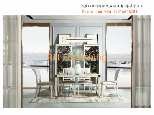 American style Dining room furniture factory sale for Villa house interior designer Custom the table and wine Cabinets supplier