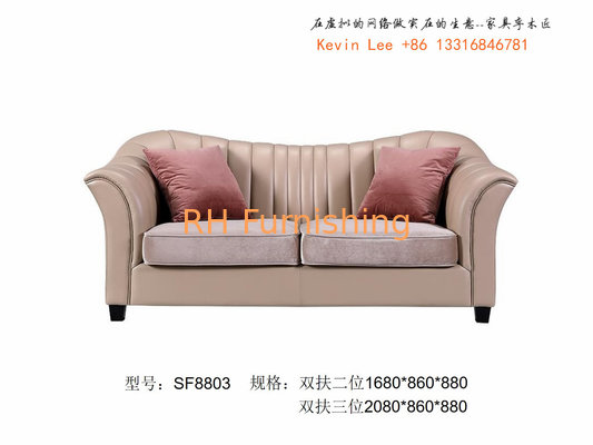 Light American sofa set Luxury leather sofa for Living room reception seating furniture and Coffee tables supplier