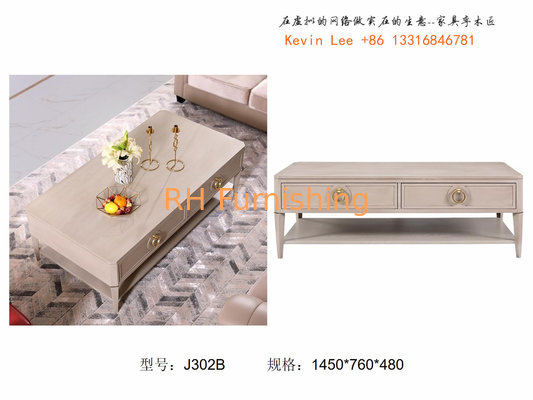 Light American sofa set Luxury leather sofa for Living room reception seating furniture and Coffee tables supplier