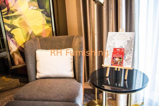 Modern laminate furniture for hotel room interior fitting with Desk and cabinets used Upholstered hotel bed supplier