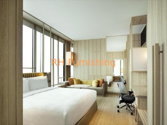 Fabric headboard bed with Laminate furniture desk table with wardrobe cabinets supplier