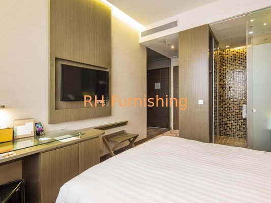 Hospitality furniture of Melamine laminate furniture by Wall TV unit and Writing desk table supplier