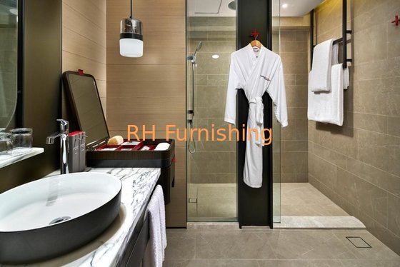 Light luxury upholstery furniture design for Hotel guset room interior fixture and HPL Laminate board table with cabinet supplier