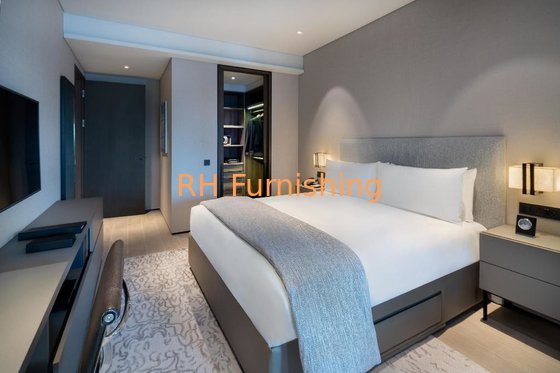 High end quality Hotel apartment furniture interior design of Laminate board wardrobe cabinet with TV stand table supplier