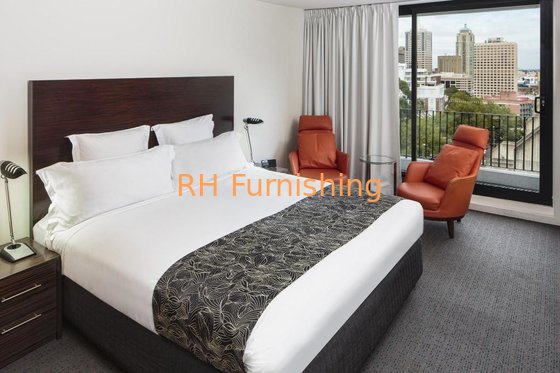Budget Hospitality interior design furniture of Melamine chipboard bedroom sets with Fabric leisure sofa chairs supplier