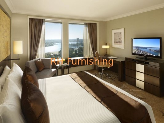 Kampot luxury hotel design of inner furniture for Guestroom by King size bed with desk table and Sofa chair supplier