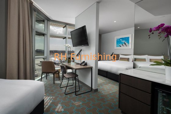 Koh Kong hotel furniture manufactuer by designer Laminate board wall panel with Wood guestroom furniture supplier