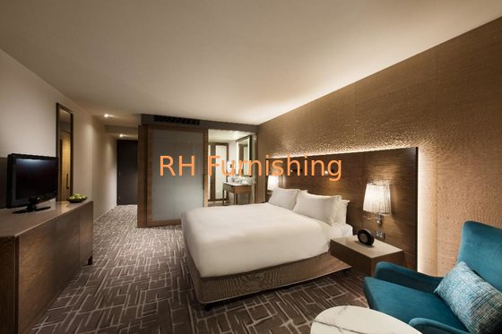 Krong Kep hotel guestroom used furniture double bed with Tv cabinet and Living room Fabric upholstery sofa set supplier