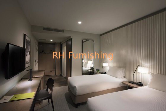 Kratie Province furniture factory for Hotel room used Wood desk table and Wardrobe closet with TV cabinet supplier