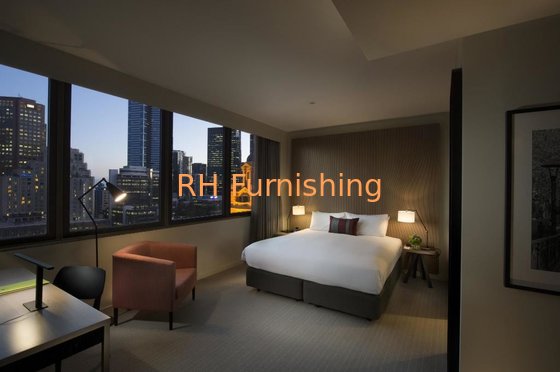 Kratie Province furniture factory for Hotel room used Wood desk table and Wardrobe closet with TV cabinet supplier