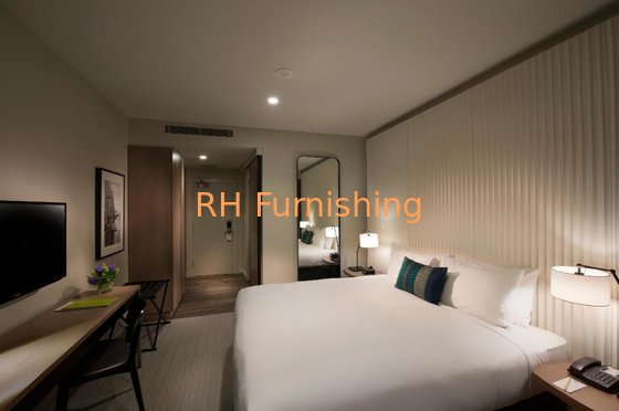 Kratie Province furniture factory for Hotel room used Wood desk table and Wardrobe closet with TV cabinet supplier
