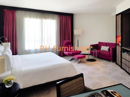 Purthisat wood factory for Hotel furniture of Bedroom set by wood bed and dresser table with Armchairs supplier