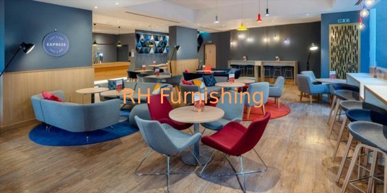 Kelantan budget hotel furniture made by China manufactuer used Laminated headboard bed with Upholstered sofa chairs supplier