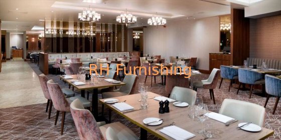 Kelantan budget hotel furniture made by China manufactuer used Laminated headboard bed with Upholstered sofa chairs supplier