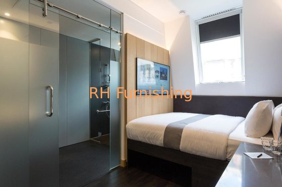 Bangkok hotel style apartment saving space furniture by Laminated wall panel Bed headboard with writing desk and Wardrob supplier