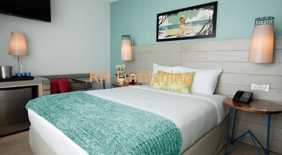 Pattaya resort hotel fixed hotel furniture used melamine board bedroom furniture set with cabinets and fabric hotel sofa supplier