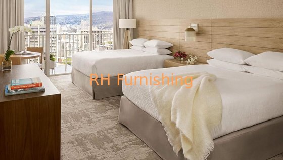Chiangmai star hotel good quality new furniture supplier for Wood headboard bed with Writing table and Leisure chaise supplier
