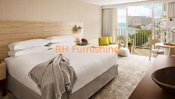 Chiangmai star hotel good quality new furniture supplier for Wood headboard bed with Writing table and Leisure chaise supplier