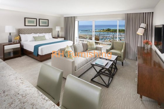 Koh Samui vacation hospitality interior new guestroom furniture of Bedroom sets with Living room sofa and table cabinet supplier