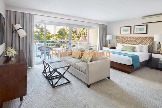 Koh Samui vacation hospitality interior new guestroom furniture of Bedroom sets with Living room sofa and table cabinet supplier
