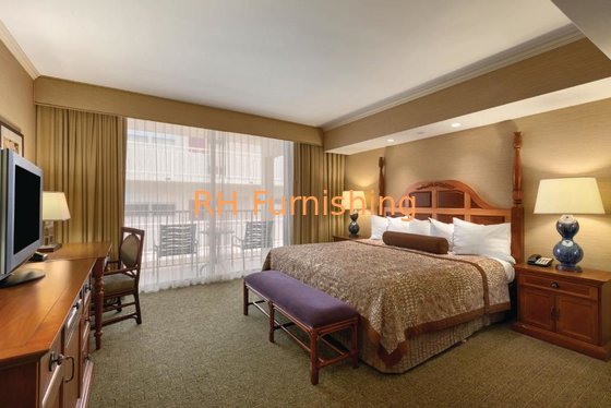 Phi Phi Don holiday hotel teak solid wood hotel bedroom furniture with TV cabinet table and luxury sofa set supplier