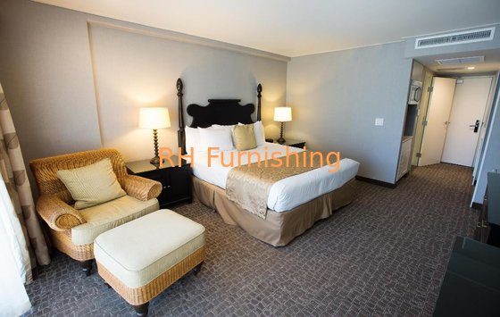 Mukdahan hotel style apartment furniture cherry wood bed with TV cabinet tables and in wall wardrobe closet supplier