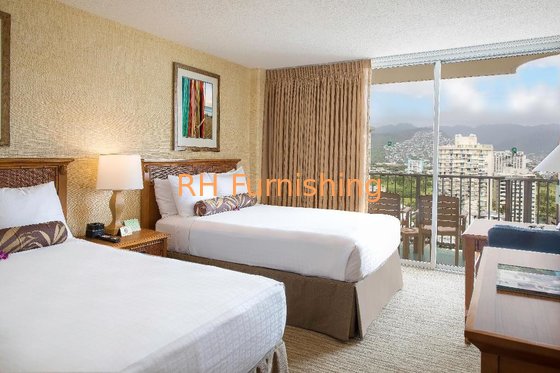 Changwat Songkhla hotel furniture for sale by Rubber wood double size bed with chest of cabinet and Hotel mattress supplier
