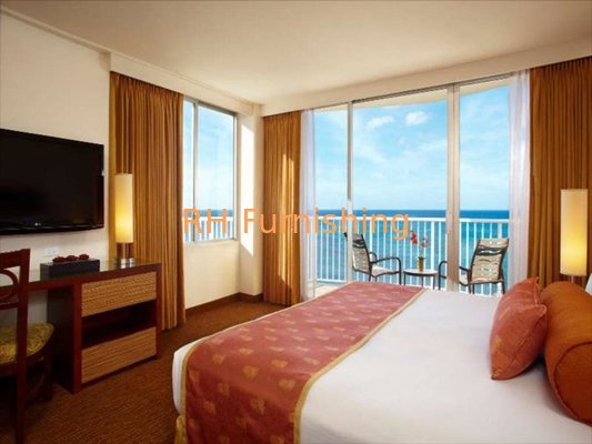Nongkhai hotel furniture factory from China made by wood veneer plywood painting furniture used headboard and Read desk supplier