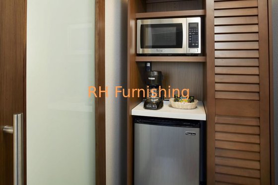 Jakarta hotel furniture supplier by Laminate wood bedroom set of high headboard bed with in wall wardrobe cabinet rack supplier