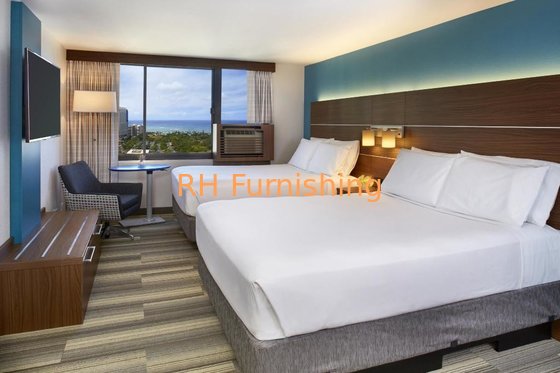 Jakarta hotel furniture supplier by Laminate wood bedroom set of high headboard bed with in wall wardrobe cabinet rack supplier
