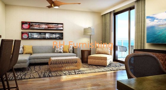 Nanggroe Aceh Darussalam travel holiday hotel room furniture by Teak wood headboard bed with TV tall cabinet and lounge supplier