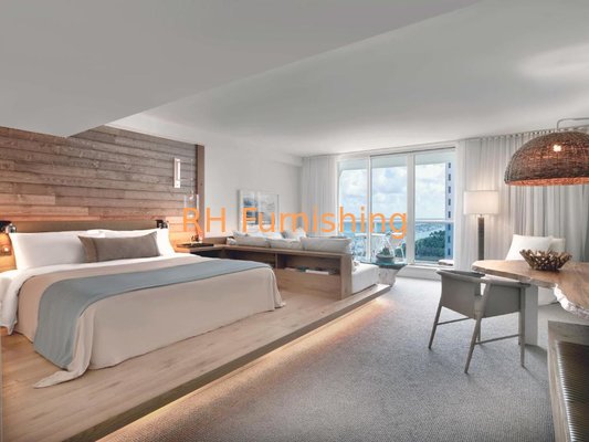 Medan hotel furniture design company made hotel furniture of bedroom set with living room coffee table and loveseat sofa supplier