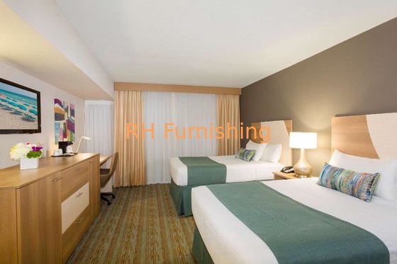 Thành phố Hải Phòng star hotel guestroom furniture for sale double bed with drawer cabinet made by laminate furniture supplier