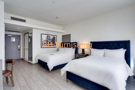 Da Nang hotel American style bedroom furniture set by Fabirc upholstered queen bed with leisure armchairs and wood table supplier