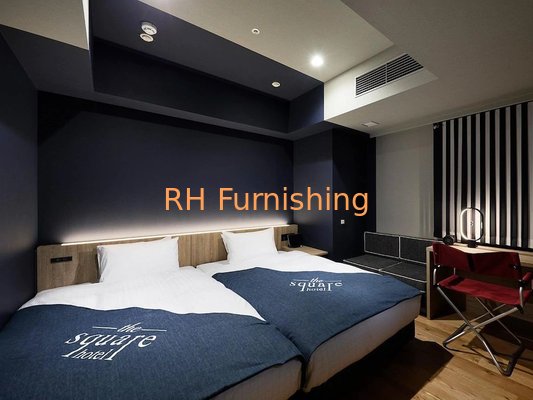 Dunedin hotel furniture supplier for interior design laminate panel bed with storage and combined desk with TV wall supplier