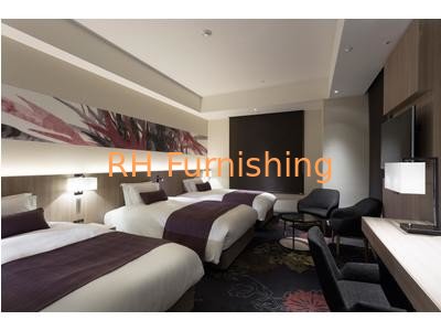 Palmerston North resort hotel inteior design furniture Laminate headboard with nightstand and fabric upholstered sofa supplier
