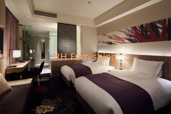 Palmerston North resort hotel inteior design furniture Laminate headboard with nightstand and fabric upholstered sofa supplier